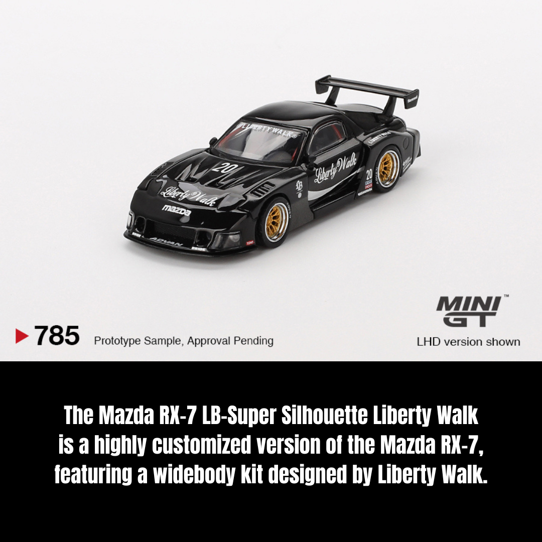 MINI GT - MAZDA RX-7 LB-Super Silhouette Liberty Walk Black | Diecast ...
